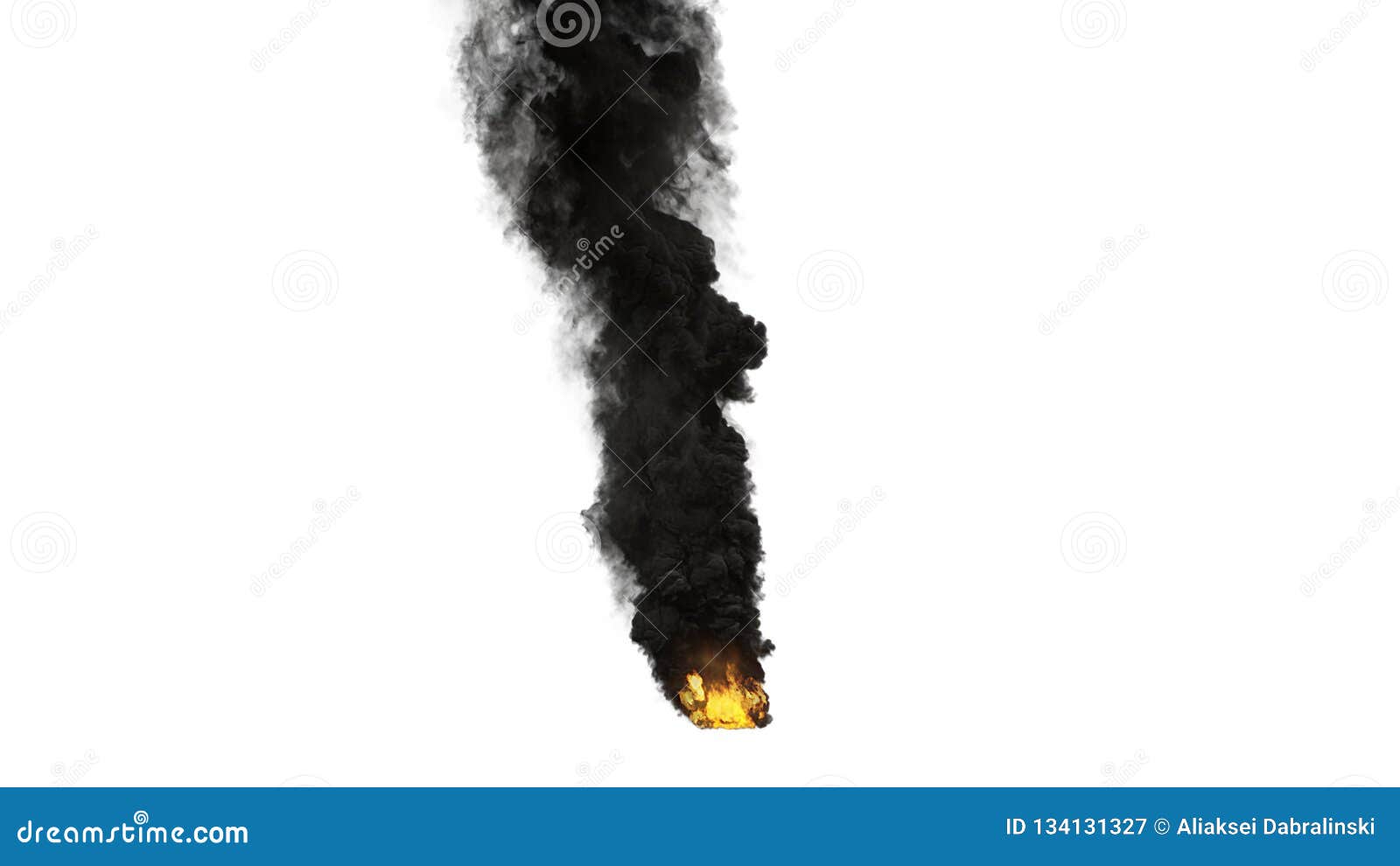 3d Render Large Scale Smoke and Fire on White Background Stock ...