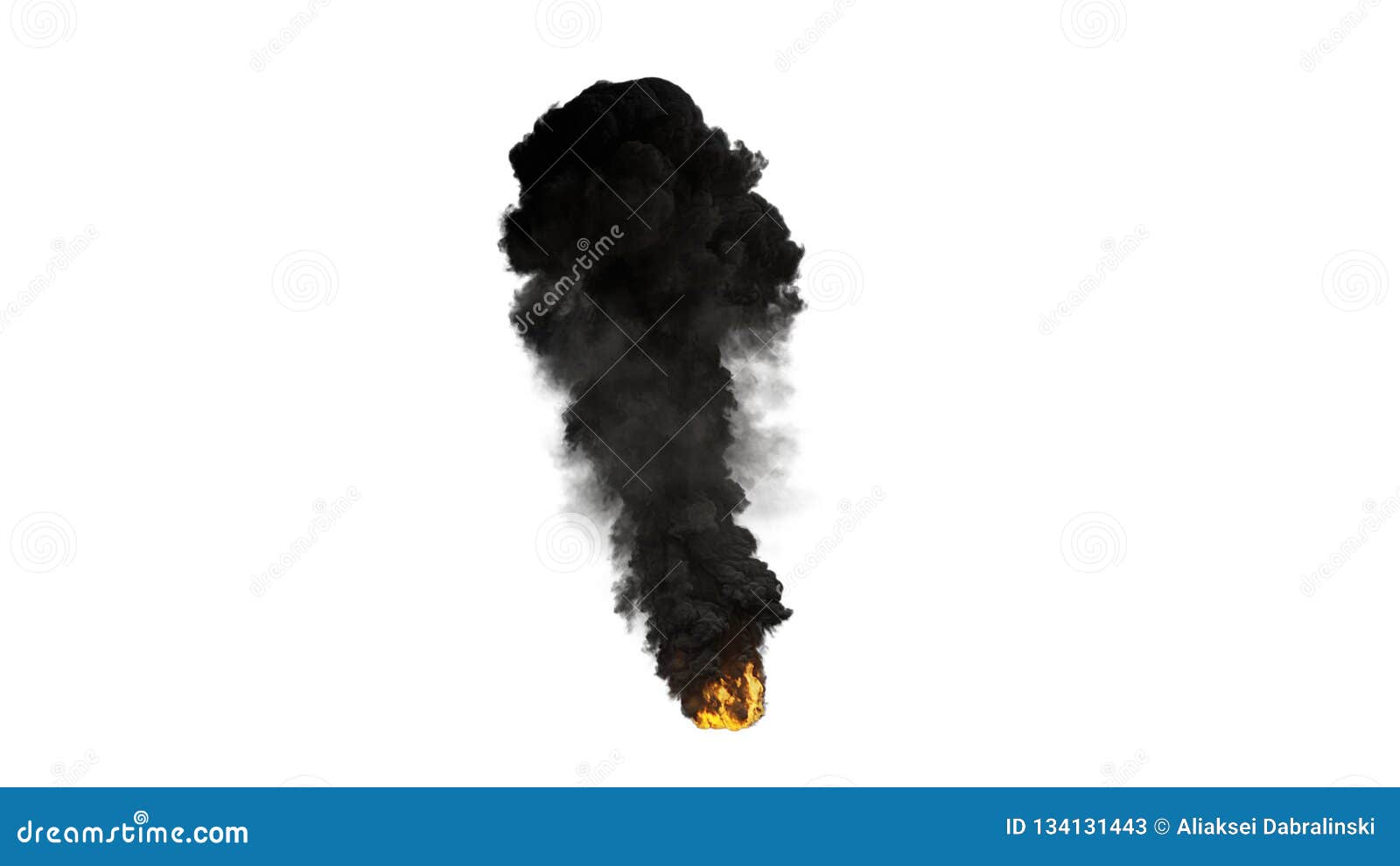 3d Render Large Scale Smoke and Fire on White Background Stock ...