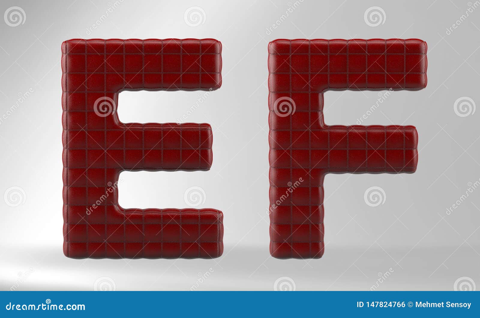 3D Render Of Leather Couch Alphabet Stock Photo | CartoonDealer.com ...