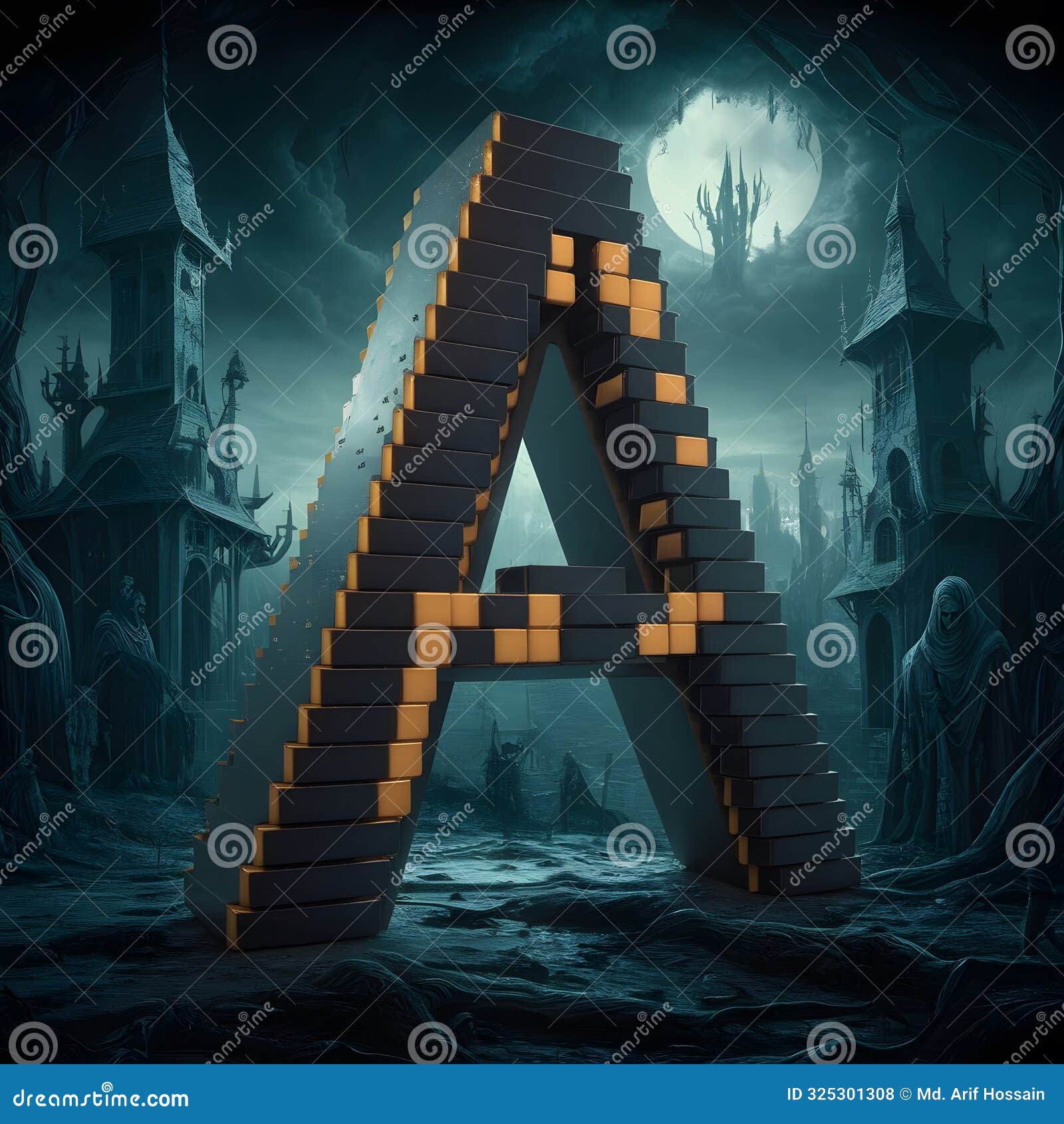 3D Render Letter a with a Pixelated Design Ai Generated Image Stock ...