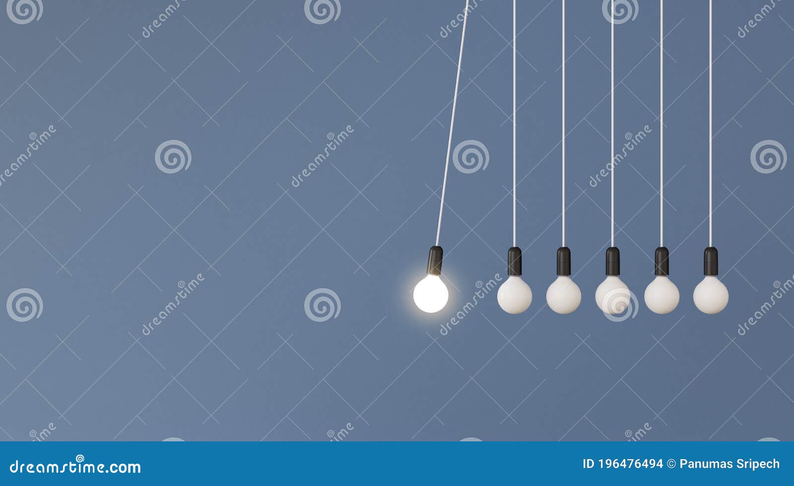 3D Render of Light Blub in Pendulum Concept Stock Illustration ...
