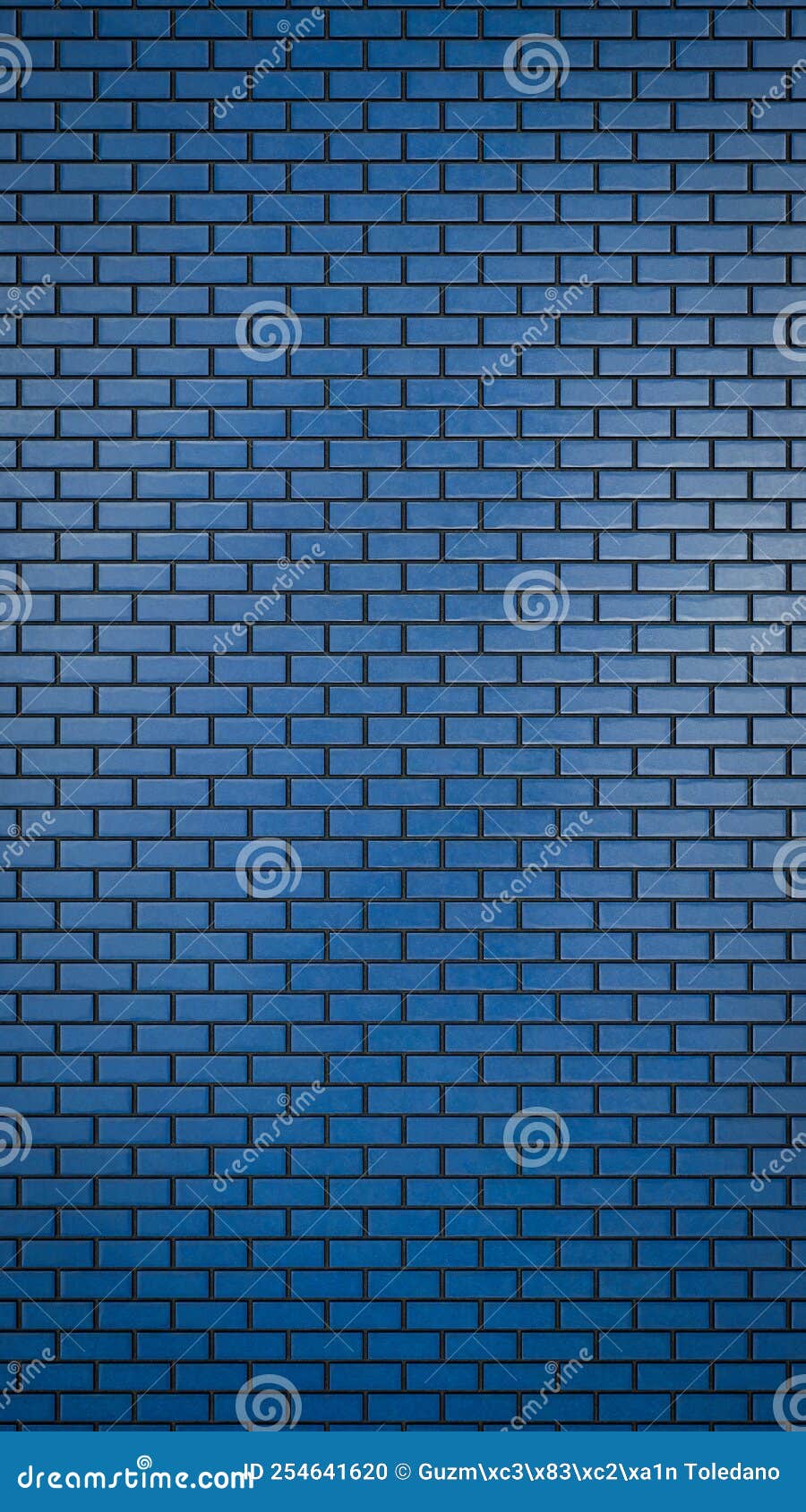 Vertical Light Blue Brick Wall Stock Photo - Image of building, facade ...
