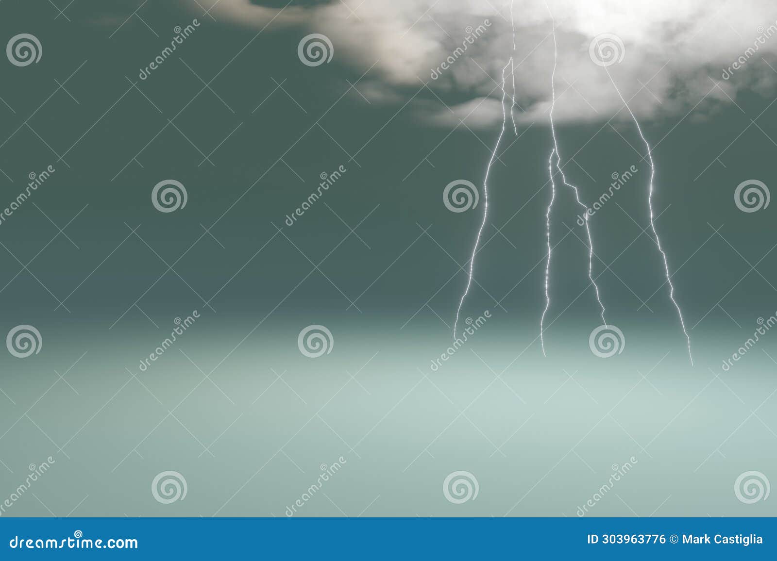 3d Render of Lightning Bolts Coming from Gathering Clouds Stock ...