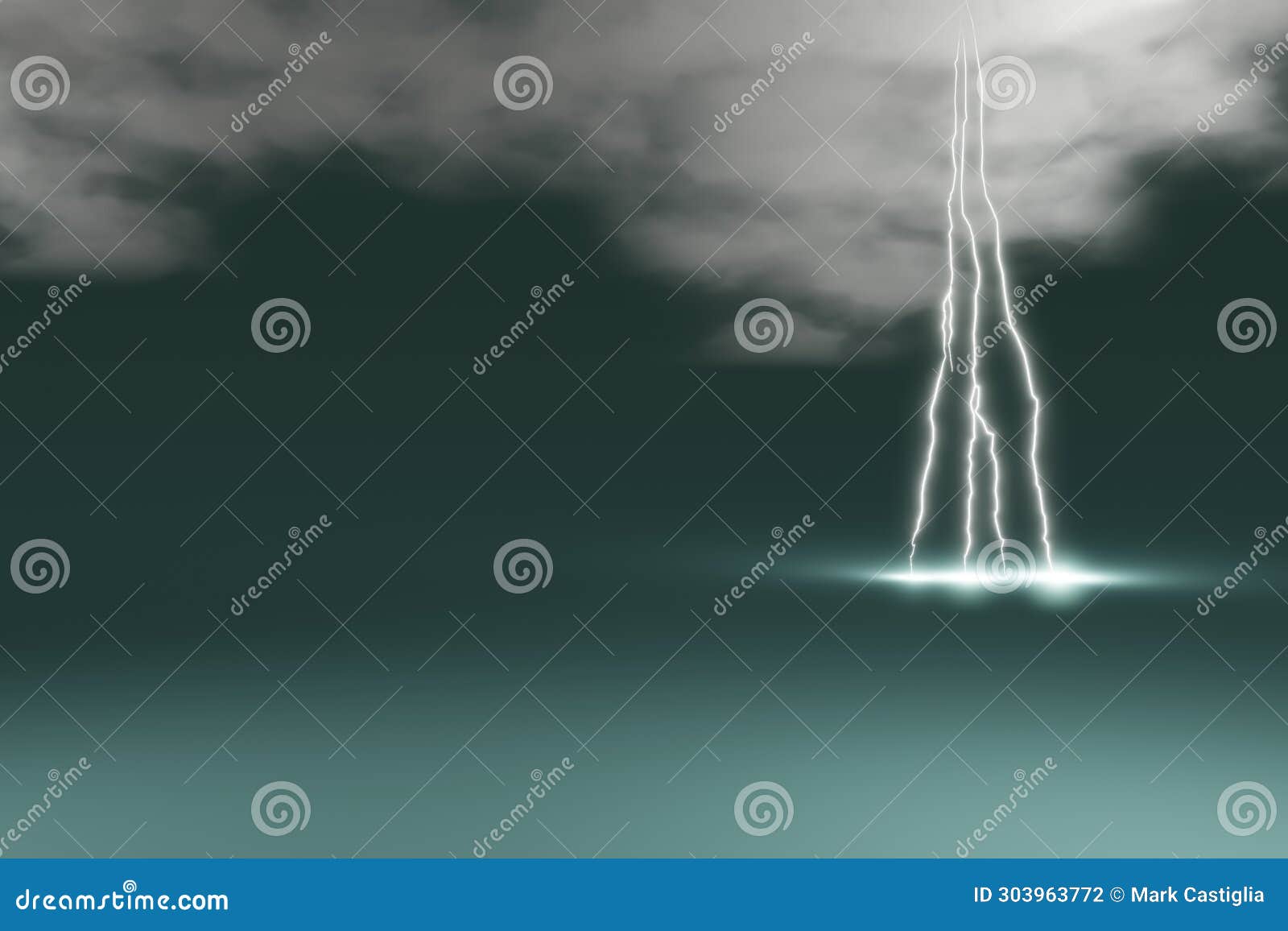 3d Render of Lightning Bolts Coming from Gathering Clouds Stock ...