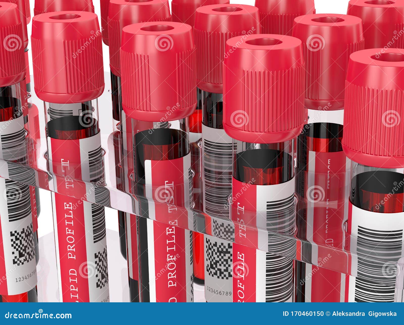 3d Render with Lipid Profile Test Blood Samples Stock Illustration ...