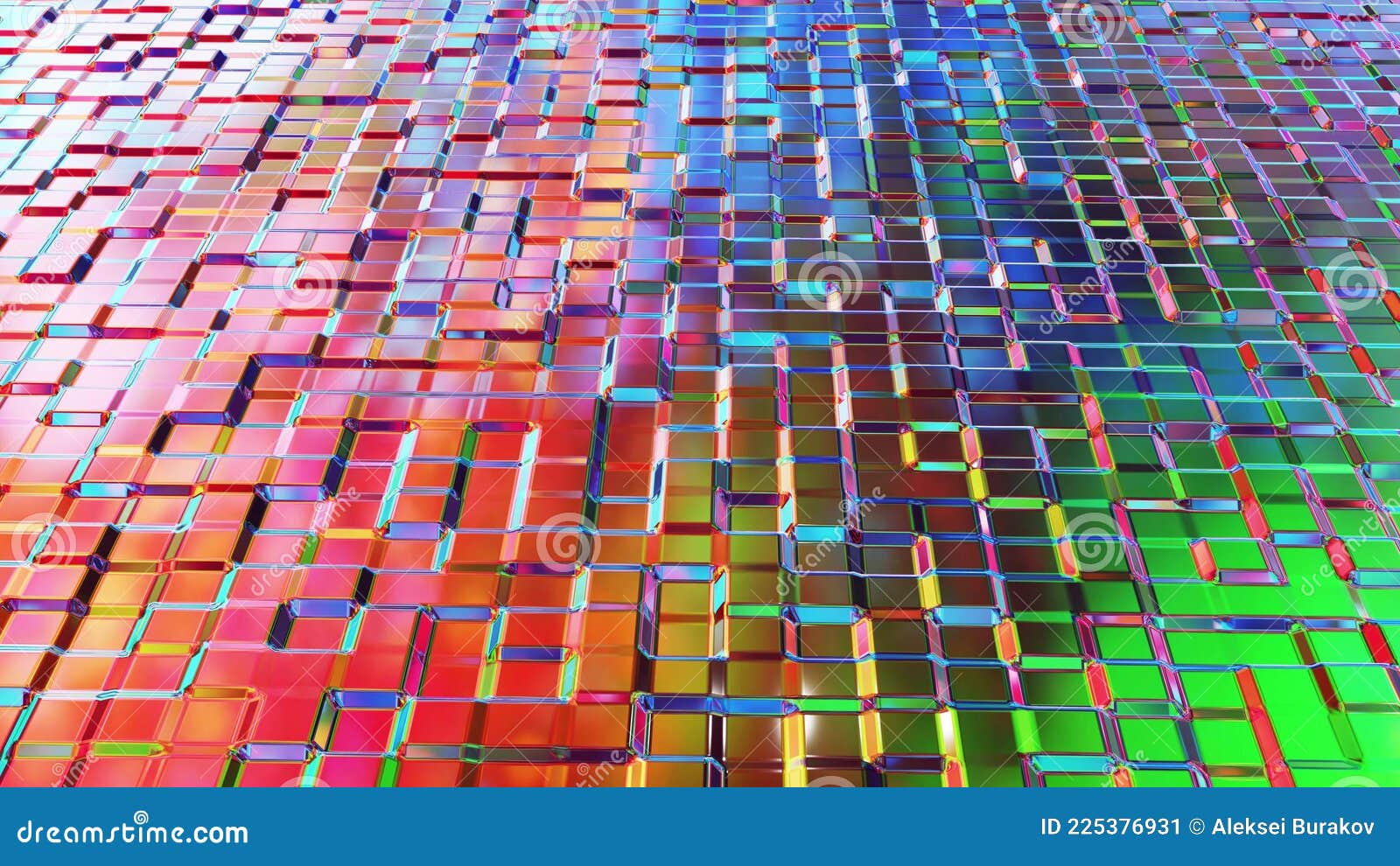 3d Render. Liquid Square Pattern Like Waves Stock Illustration ...