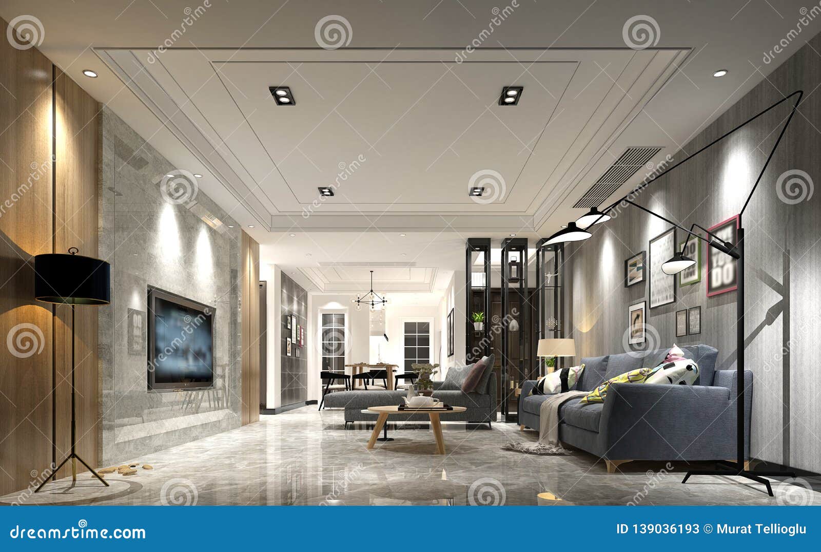 3d render of living room stock illustration. Illustration of computer ...