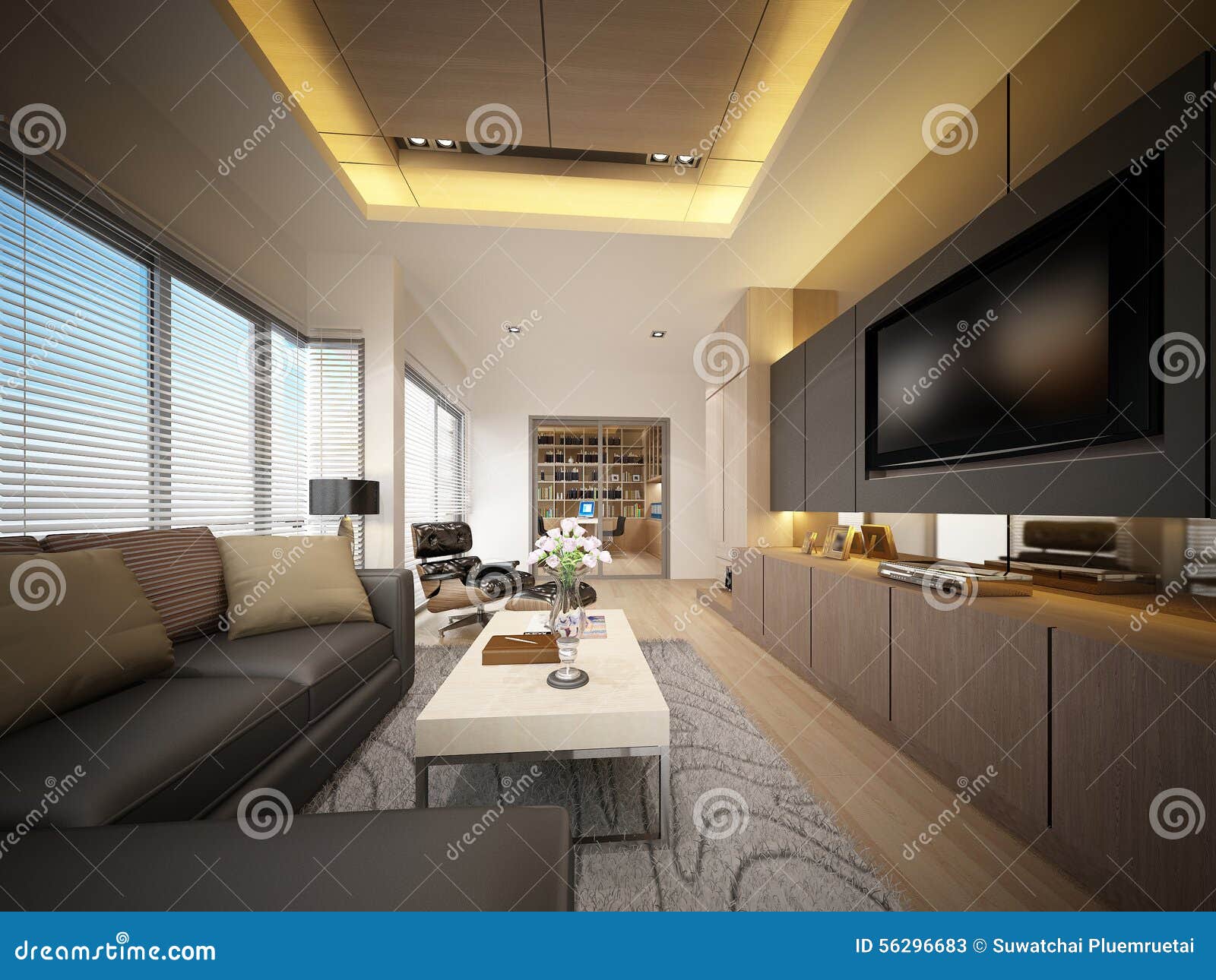 3d render of living room stock illustration. Illustration of abstract ...