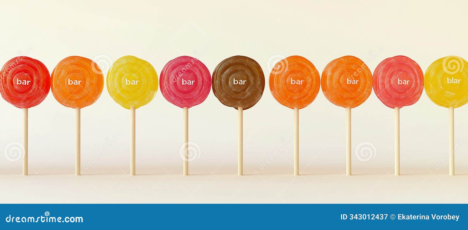3D Render of Lollipops Arranged in a Bar Graph Format, Generative AI ...