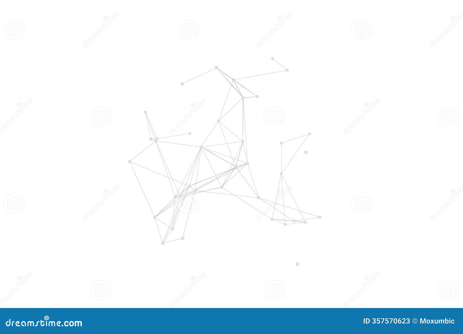 3d Render Loop Abstract Technology Plexus Connection Dot Wireframe on White Background Stock ...