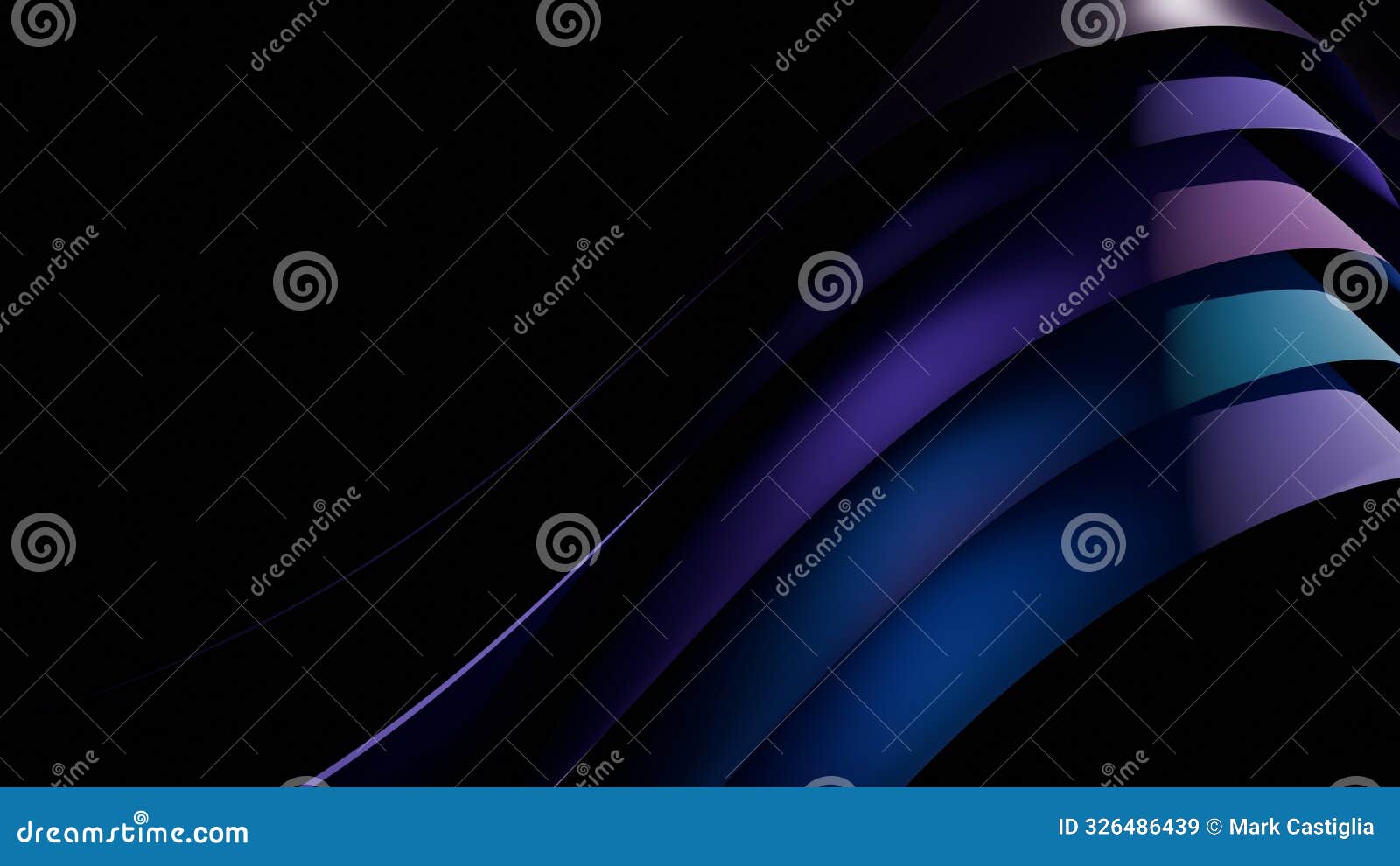 3d Render of Low Key Layers with Blue Tones Stock Illustration ...
