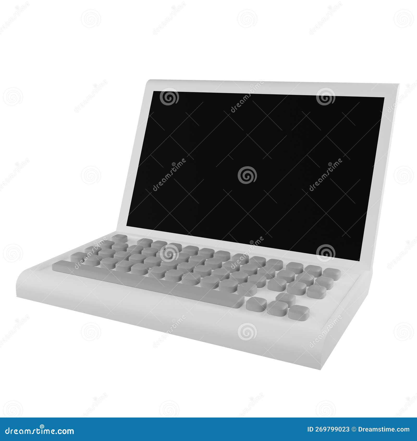 3D Render Low Polygon Laptop Icon Isolated on White Background Stock ...