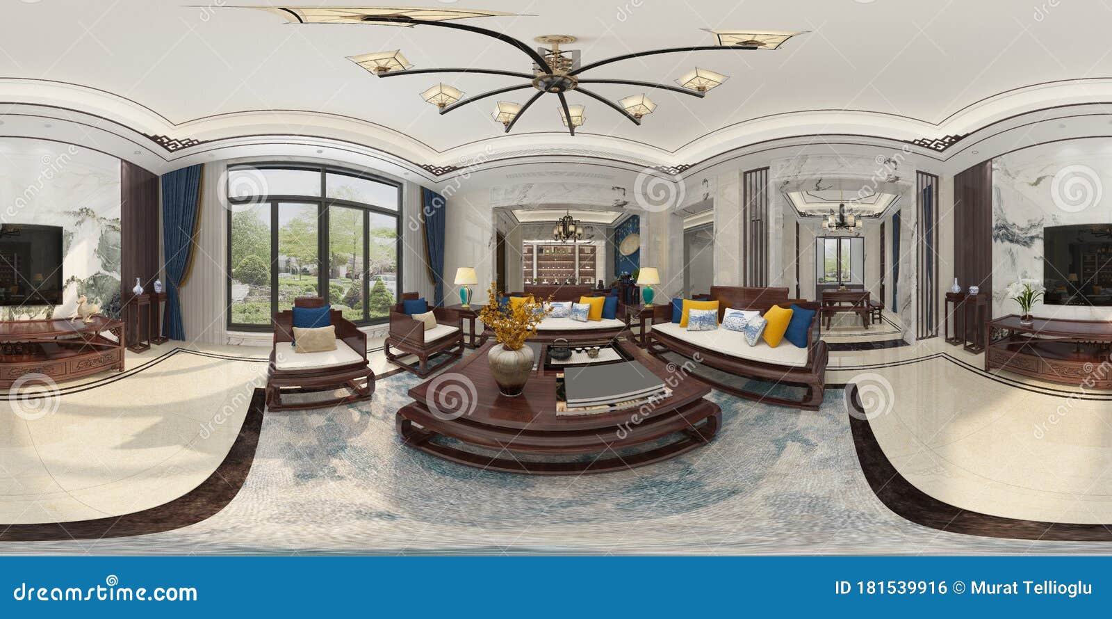 3d Render of Luxury Home Interior Stock Illustration - Illustration of ...