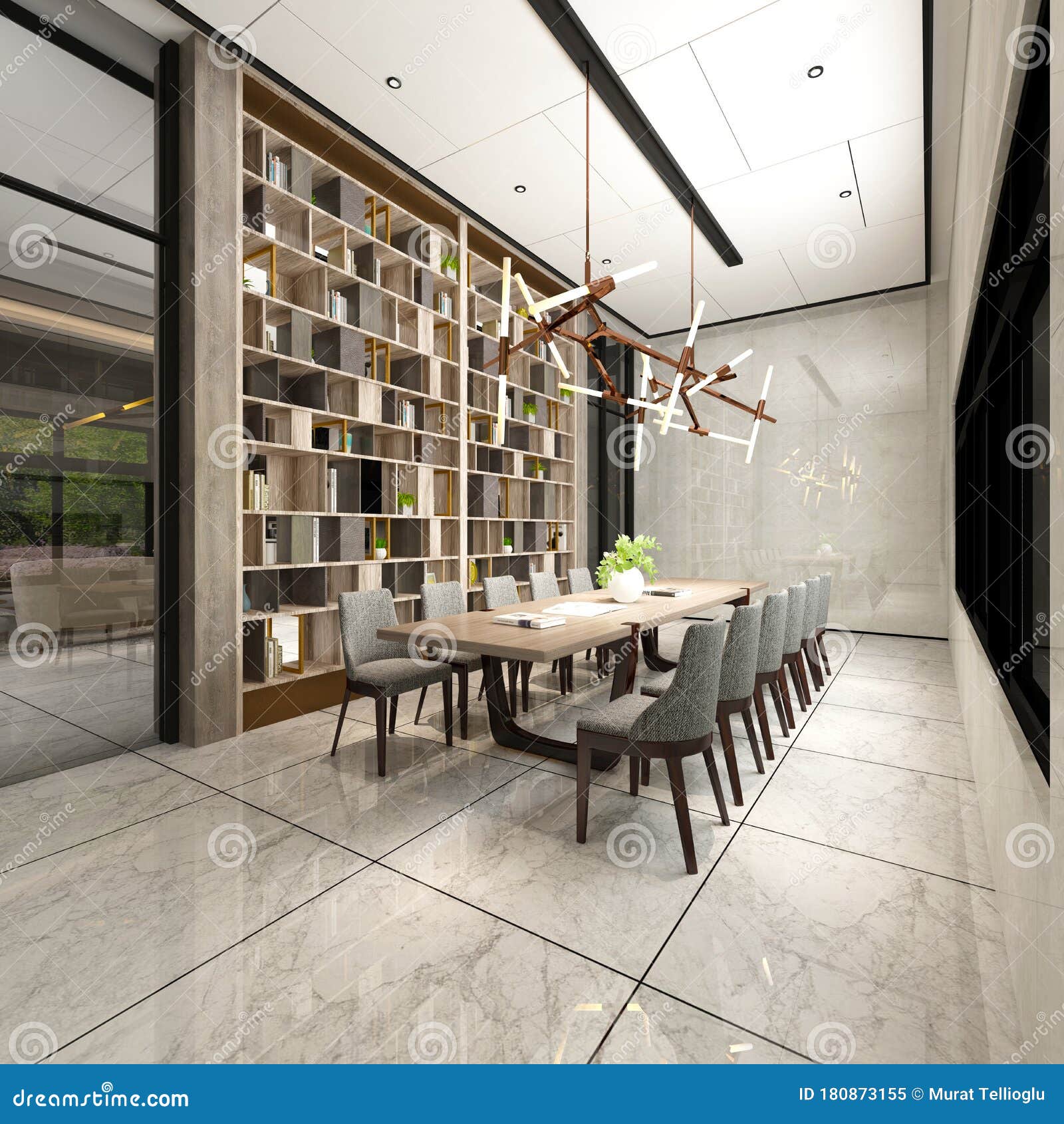 3d Render of Luxury Home Interior Stock Illustration - Illustration of ...