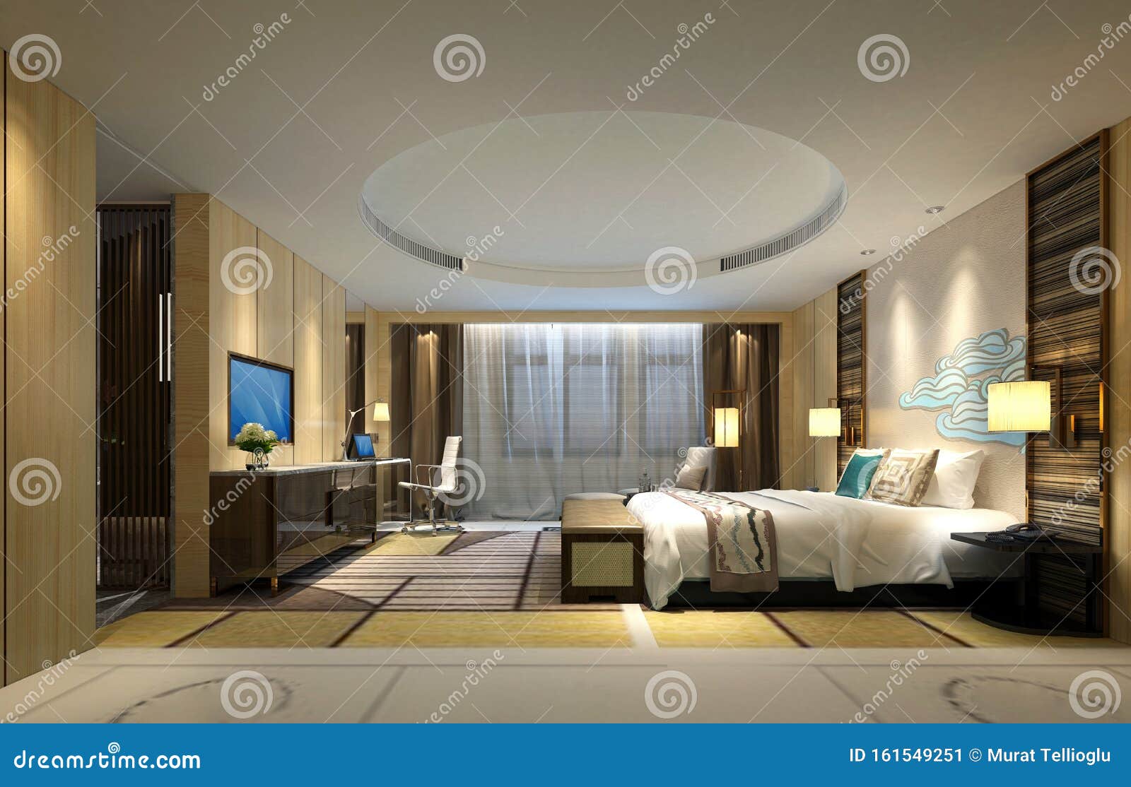 3d render of hotel room stock illustration. Illustration of hotel ...