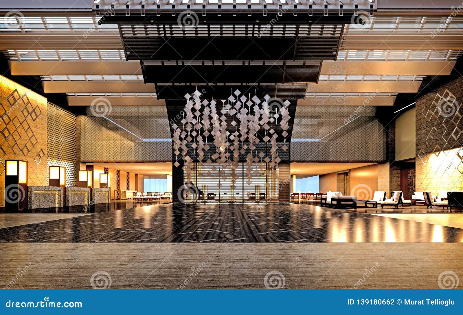 Reception In The Lobby Interior Stock Illustration | CartoonDealer.com ...