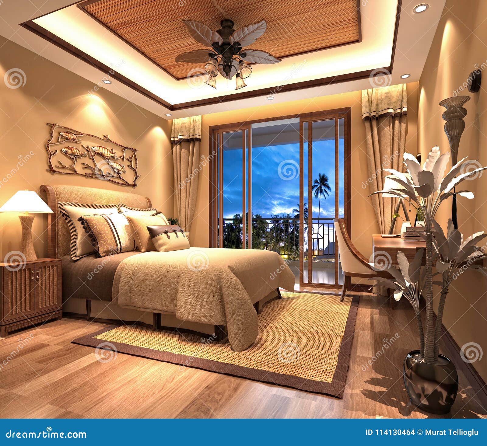 3d Render of Luxury Hotel Room Stock Illustration - Illustration of ...