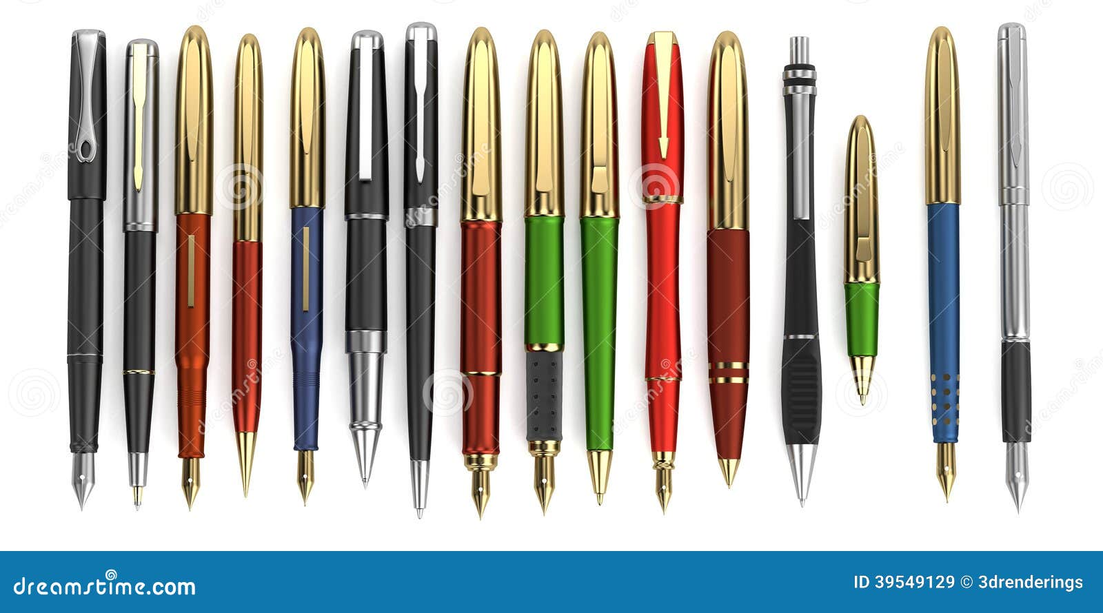 3d render of luxury pens stock illustration. Illustration of cartoon ...