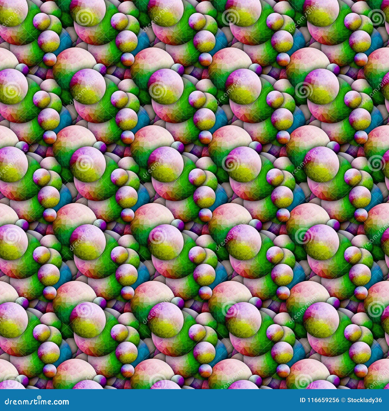 3D Render Luxury Polygon Balls Seamless Background Stock Illustration ...