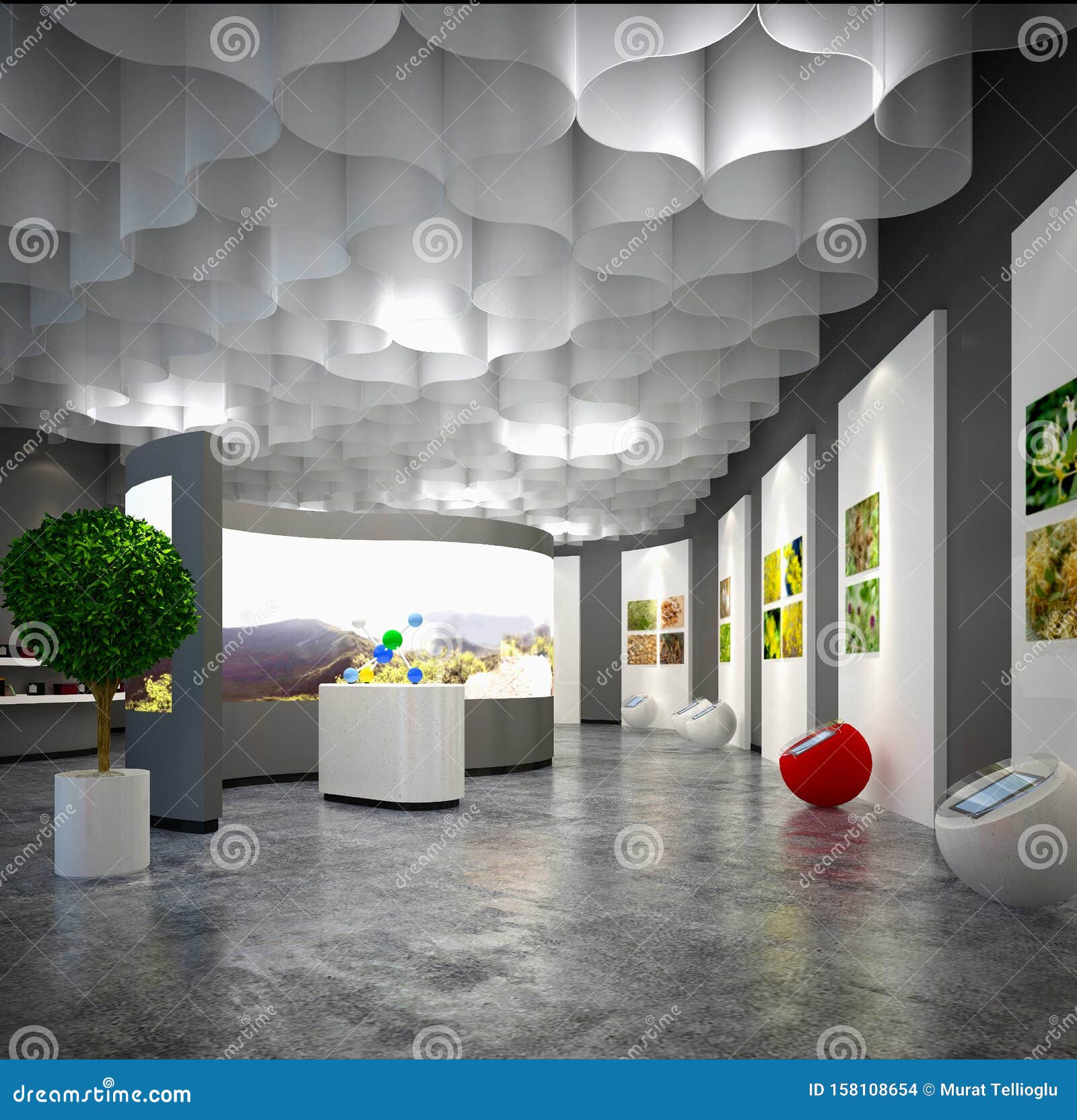 3d render of showroom stock illustration. Illustration of perspective ...