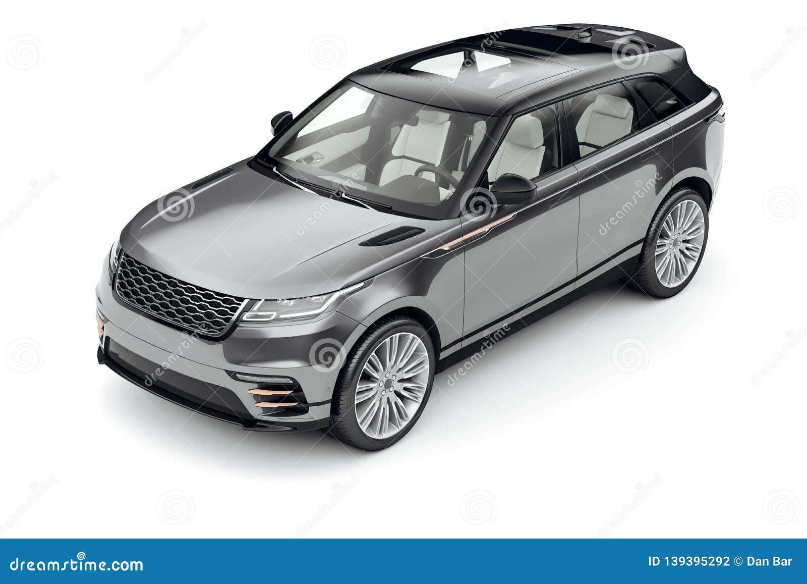 3d Render of Luxury SUV Car Stock Illustration - Illustration of light ...