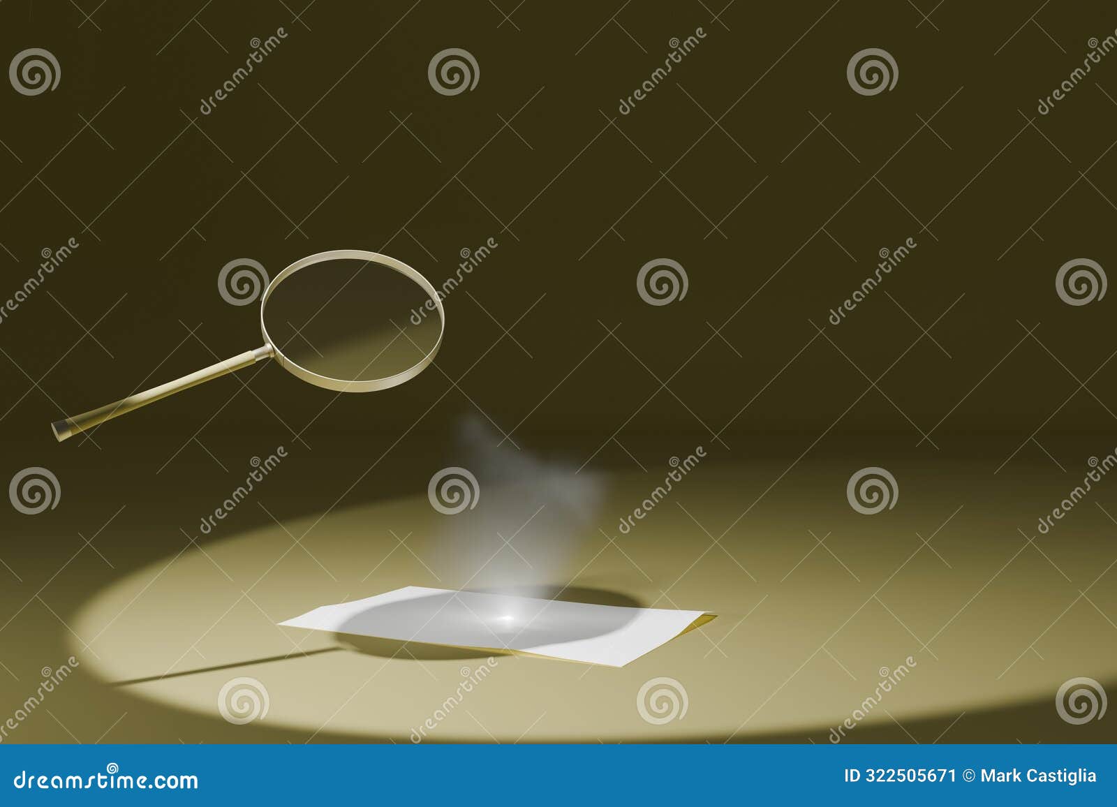 3d Render of Magnifying Glass Burning a Paper Stock Illustration ...
