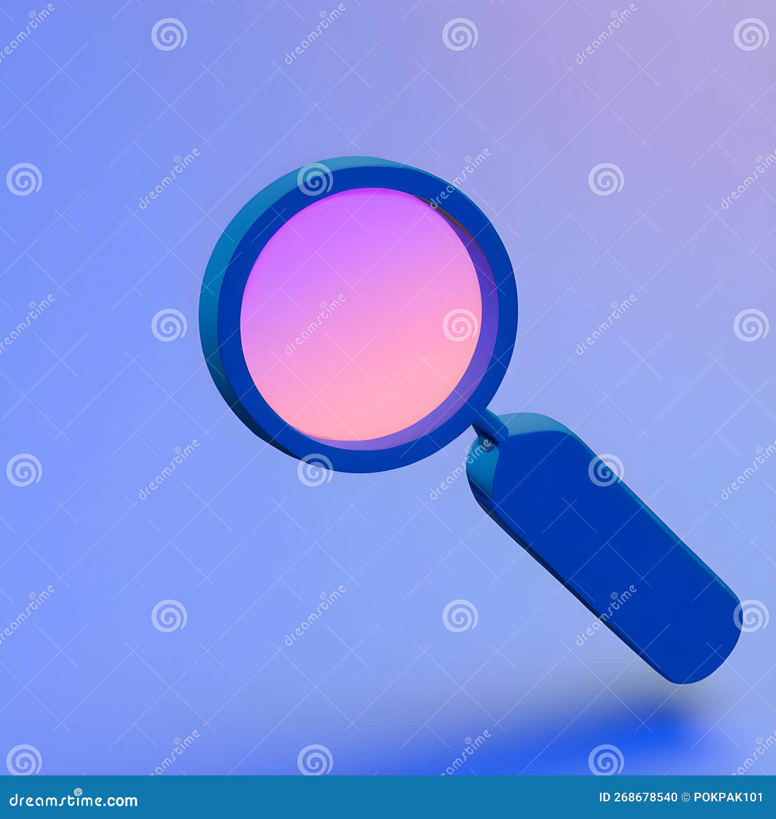 3D Render of a Magnifying Glass. Generative AI. Stock Illustration ...