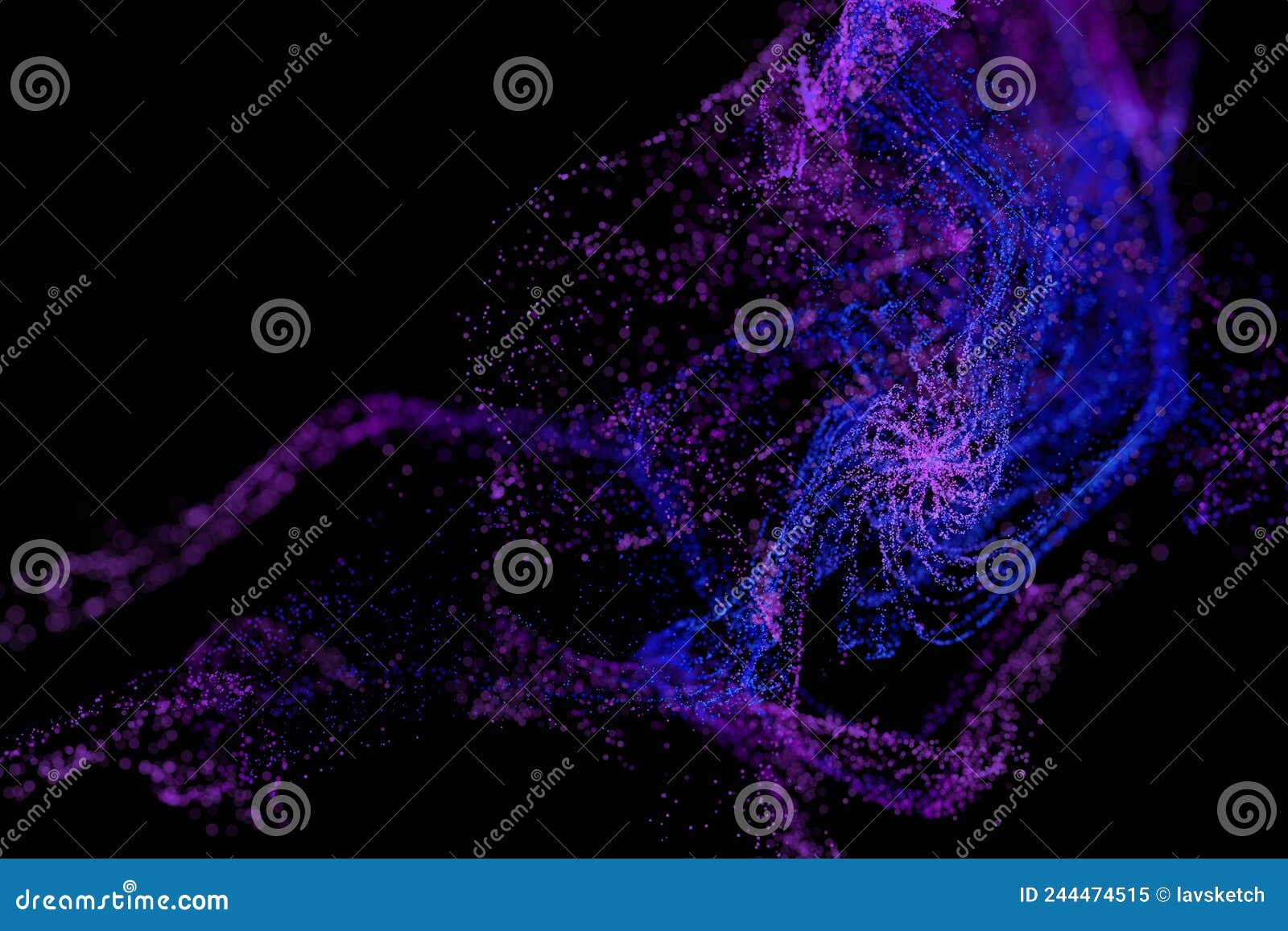 3D Render of Many Small Ultraviolet Particles Stock Illustration ...