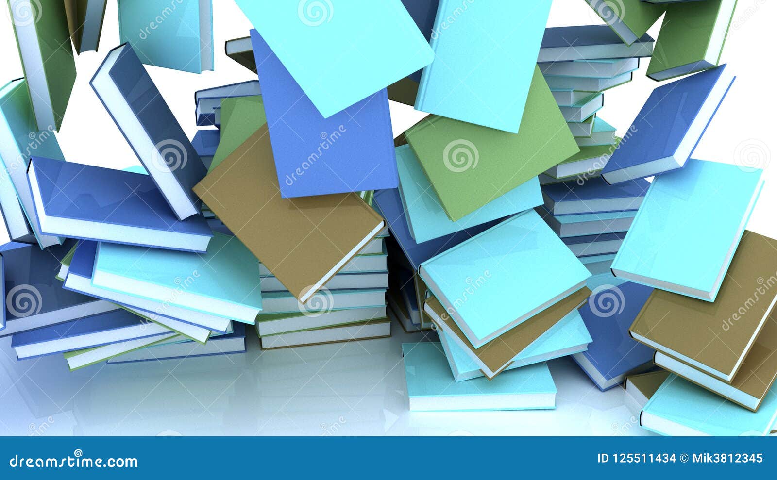 Many stacked books falling stock illustration. Illustration of stacked ...