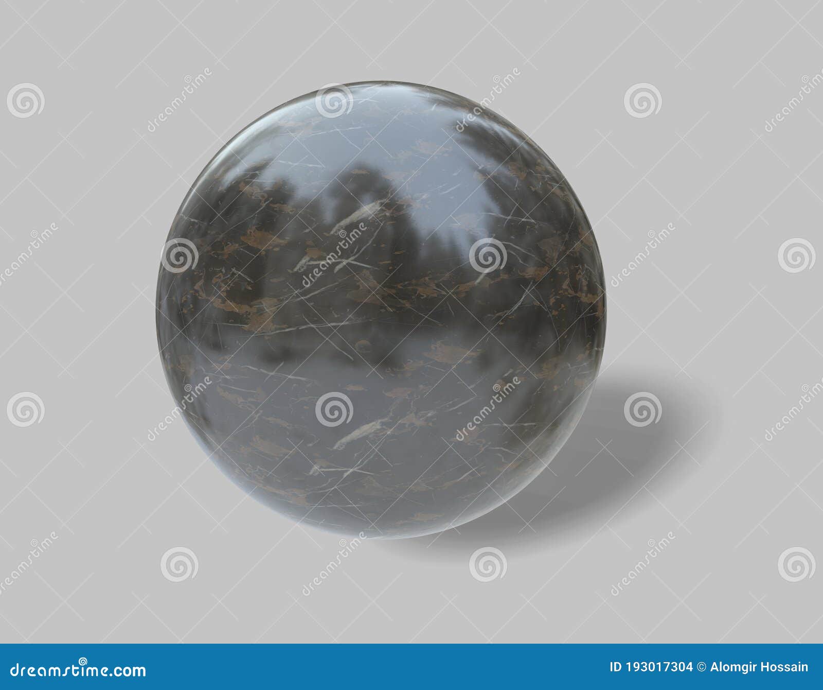 3d Render Marble Sphere Isolated on White Background Stock Illustration ...