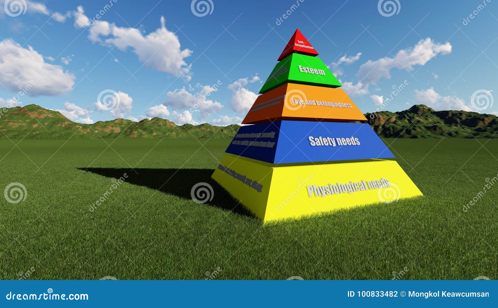 3D Render Maslow `s Hierarchy of Needs Stock Illustration ...