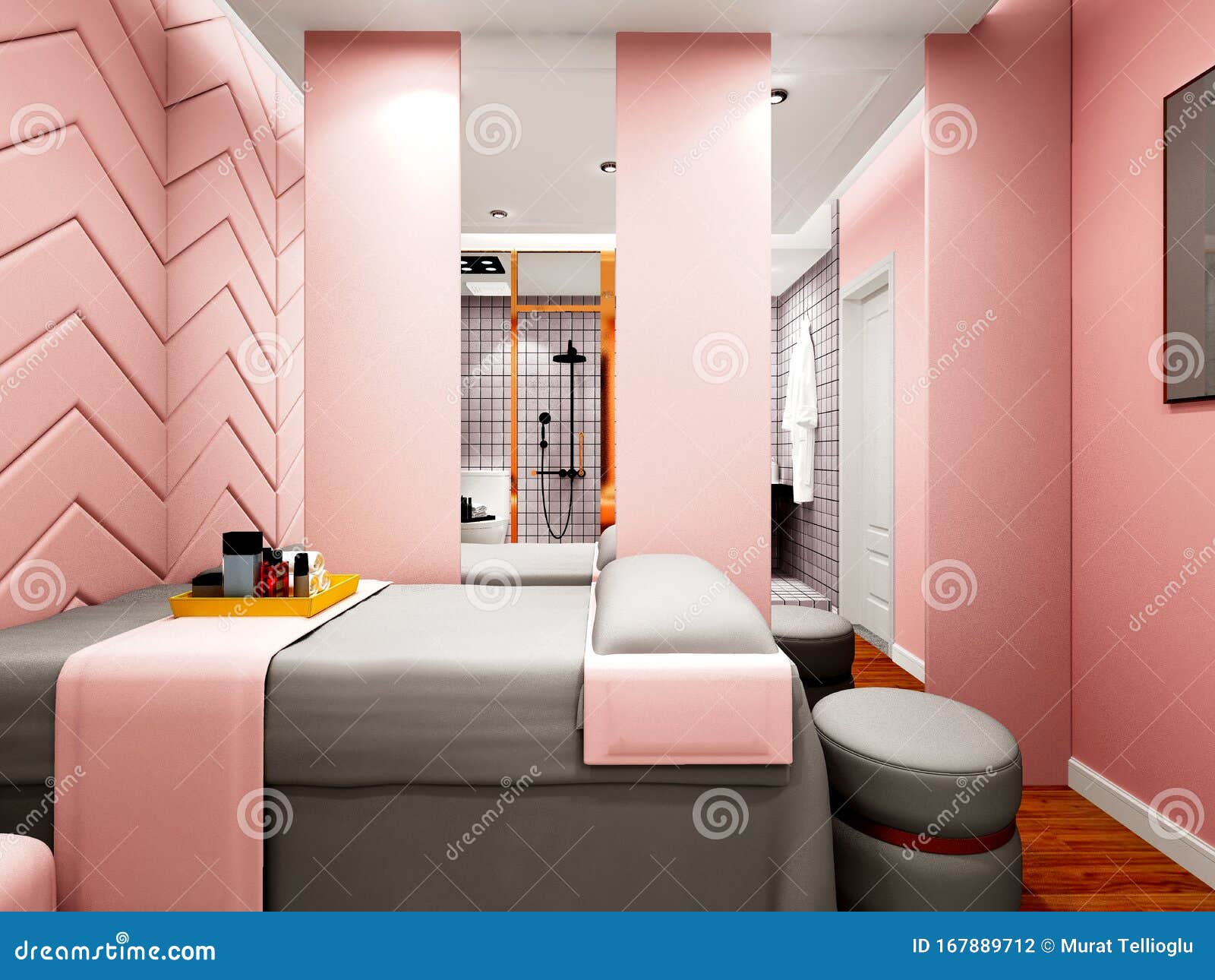 3d Render Massage Spa Center Stock Illustration - Illustration of gift ...