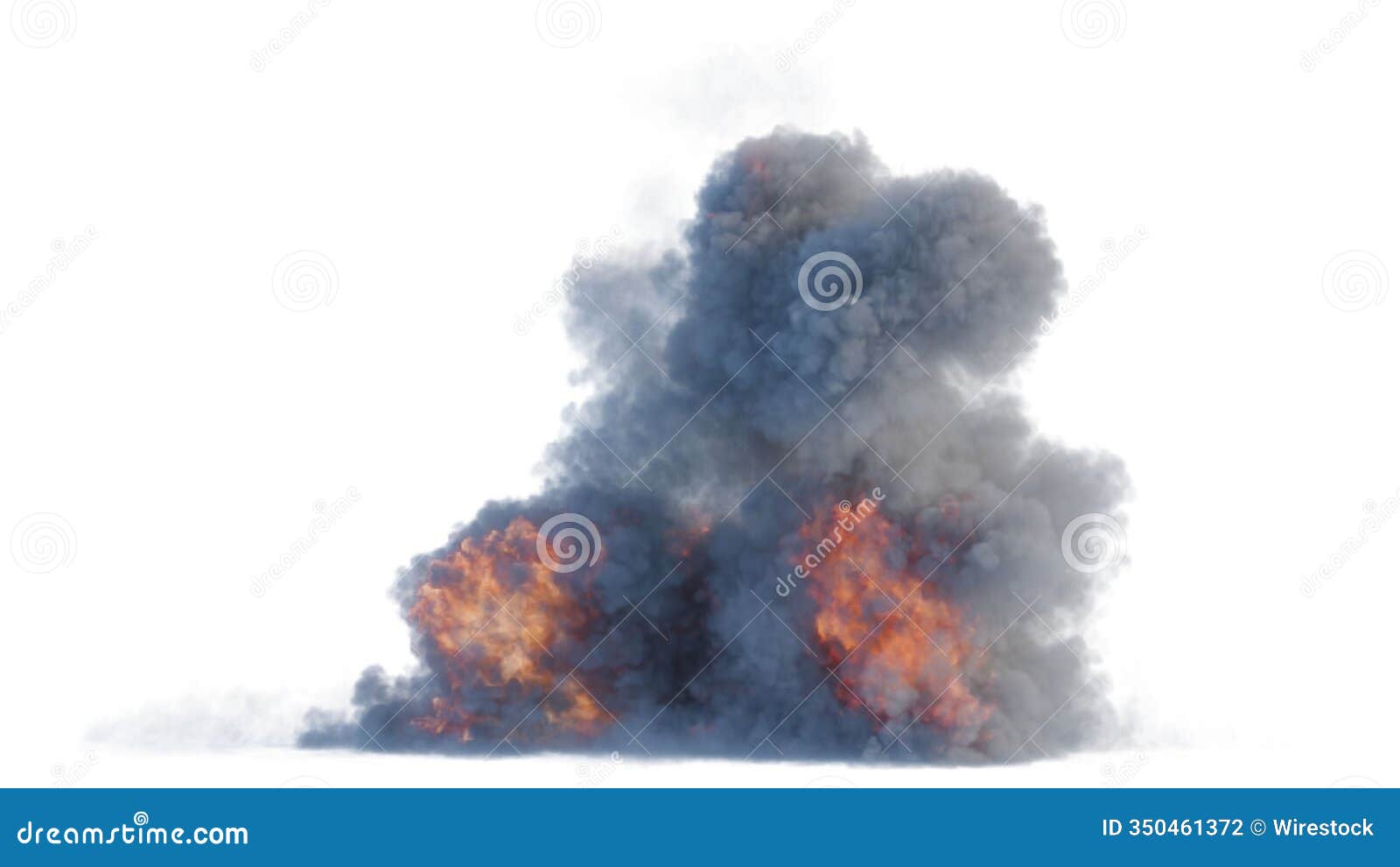 3d Render of Massive Ground Explosion with Smoke and Flames Stock ...