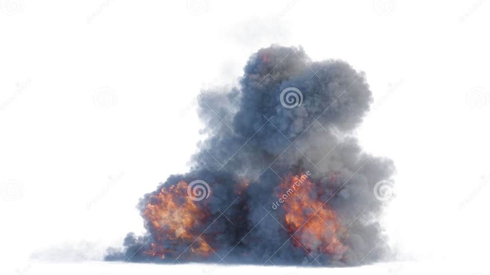 3d Render of Massive Ground Explosion with Smoke and Flames Stock ...