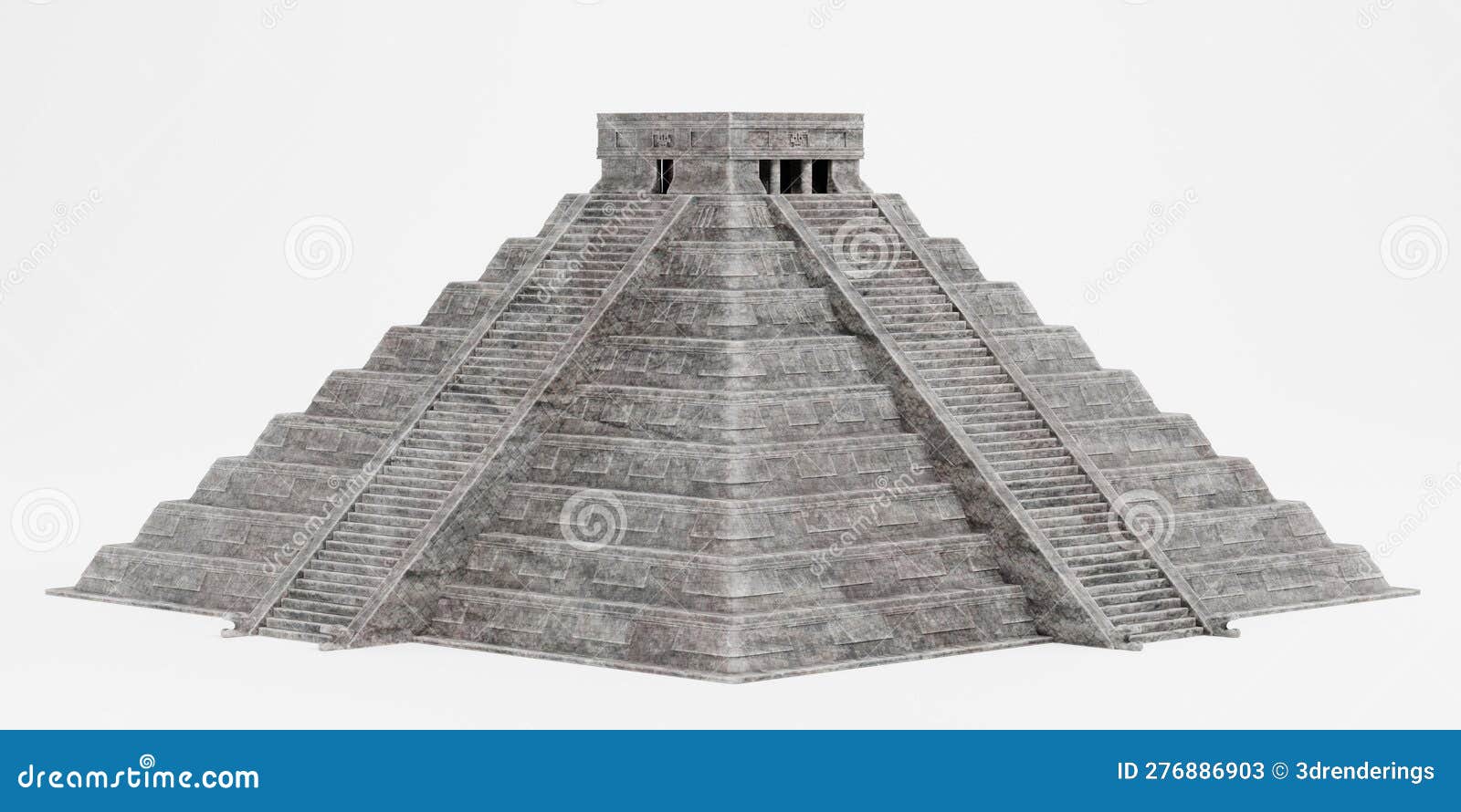 3D Render of Mayan Pyramid stock illustration. Illustration of american ...