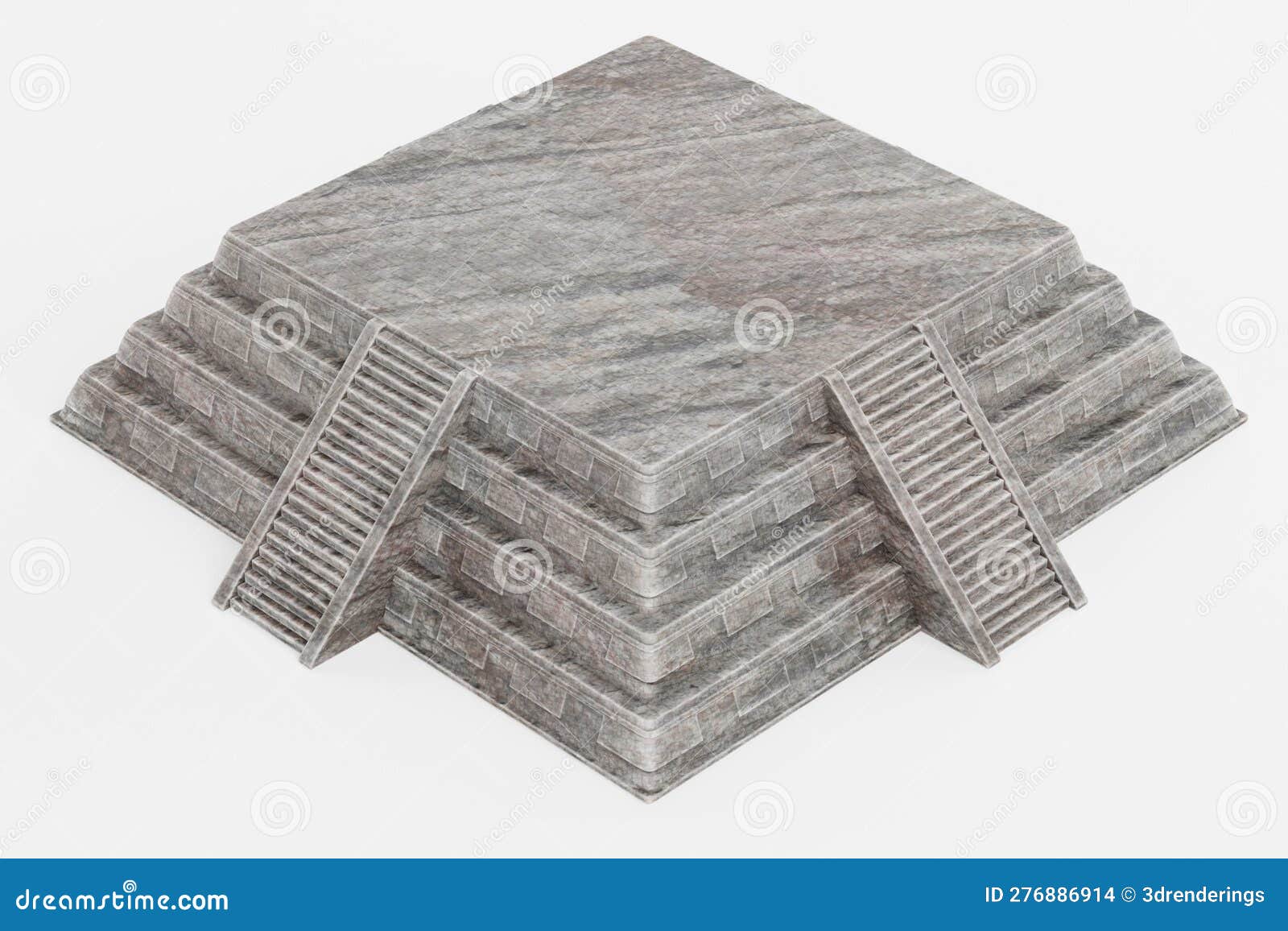 3D Render of Mayan Pyramid stock illustration. Illustration of mayan ...