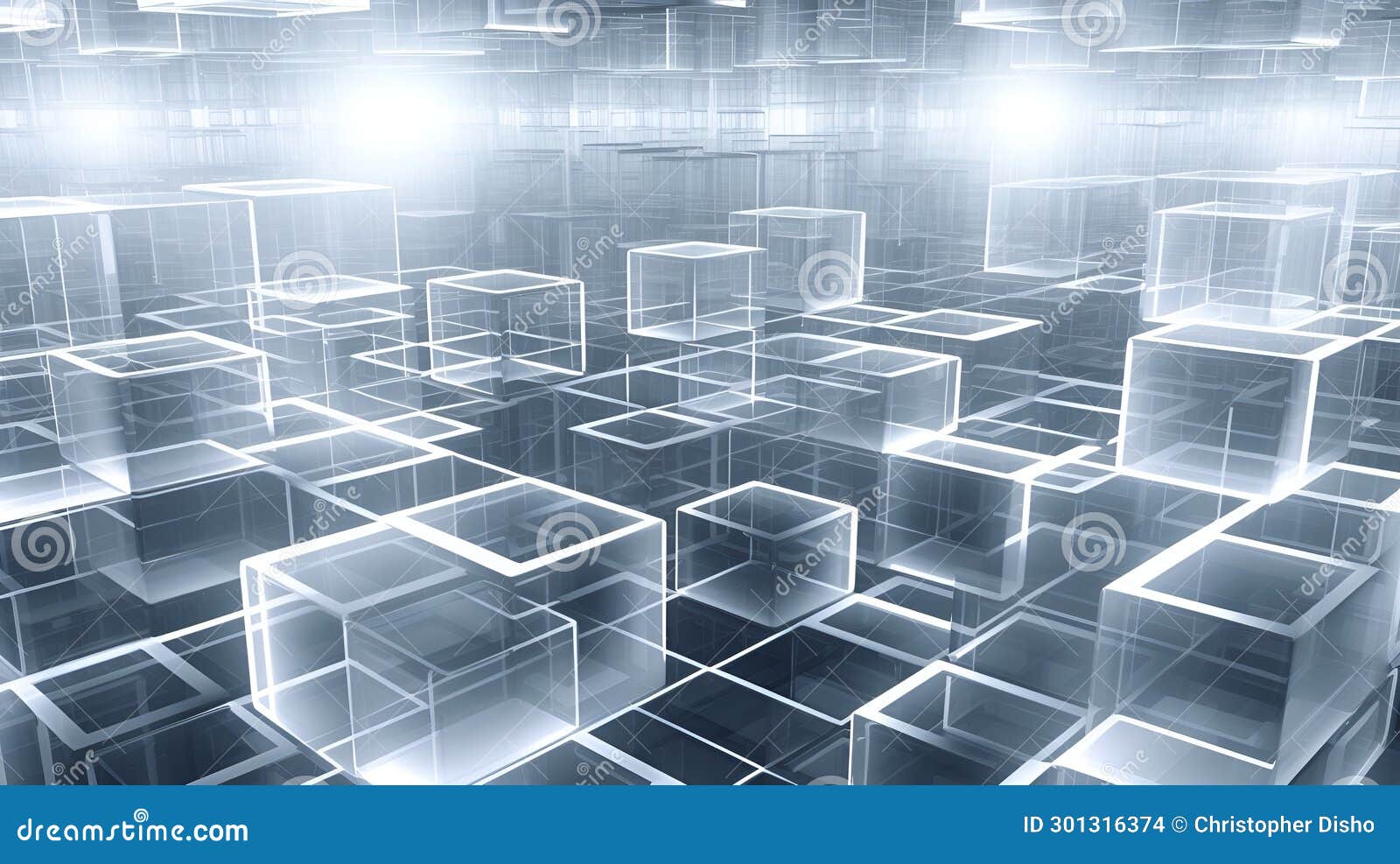 3D Render Maze of Interconnected Transparent, Transparent Maze ...