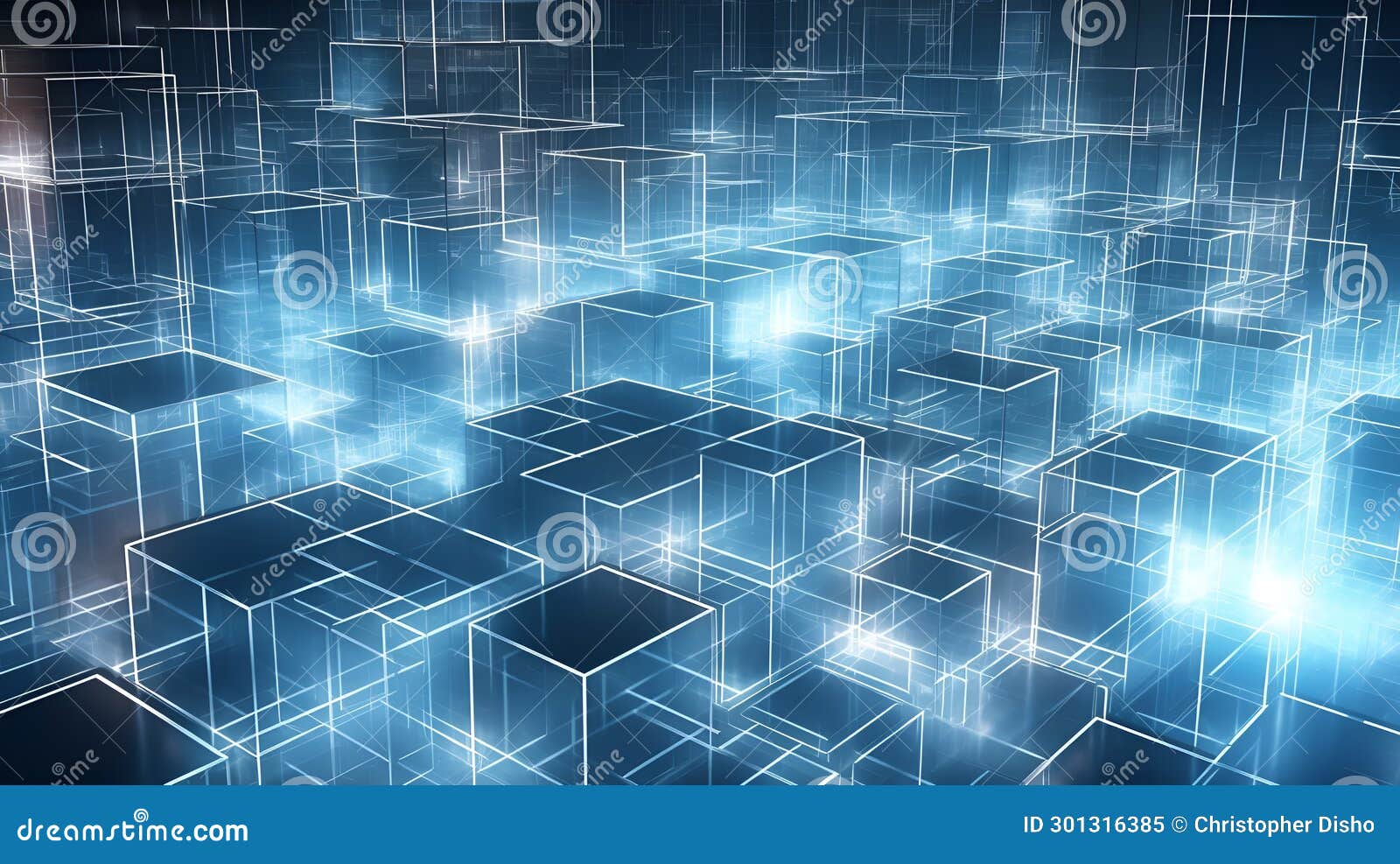 3D Render Maze of Interconnected Transparent, Transparent Maze ...