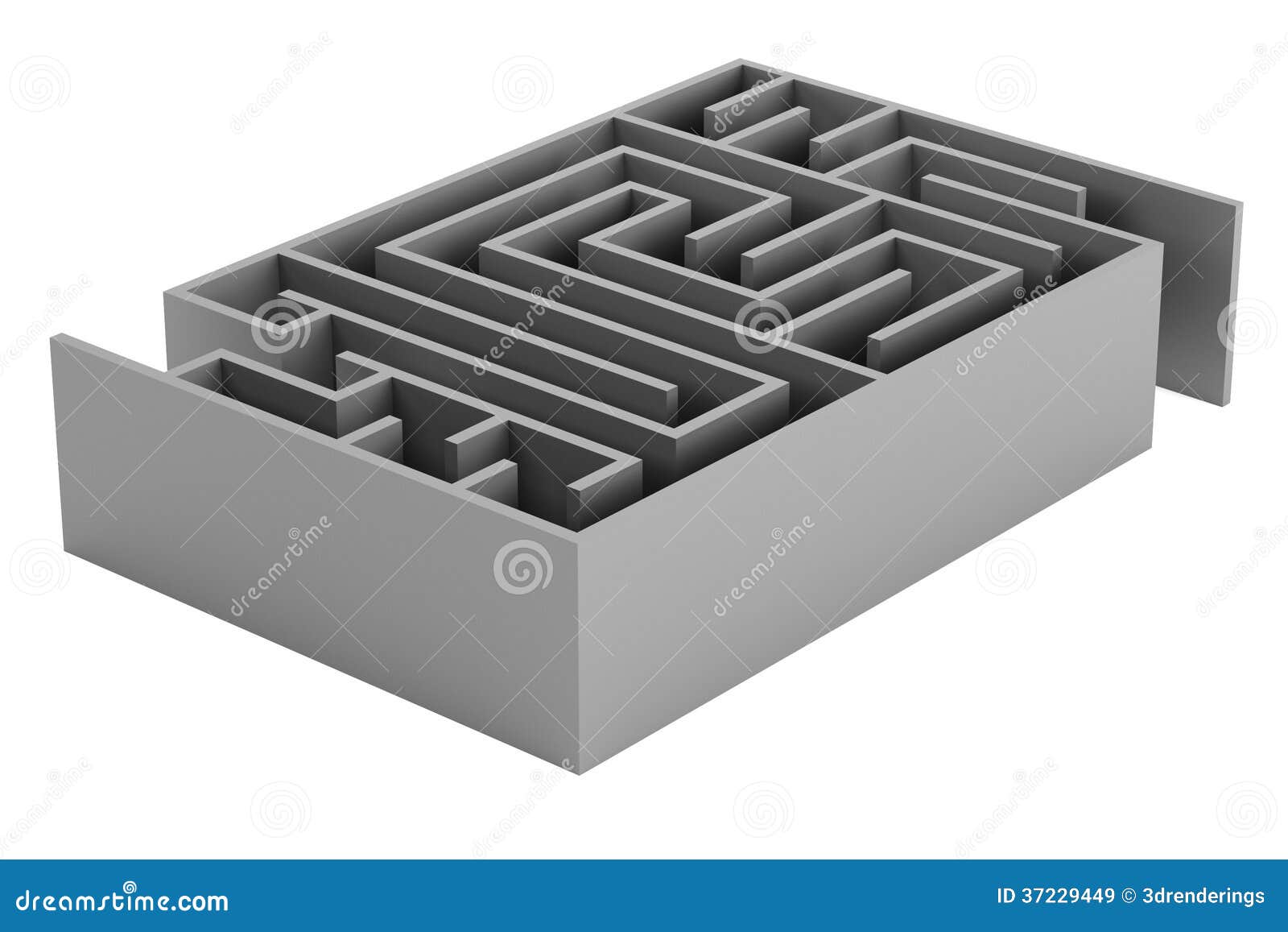 3d render of maze stock illustration. Illustration of model - 37229449
