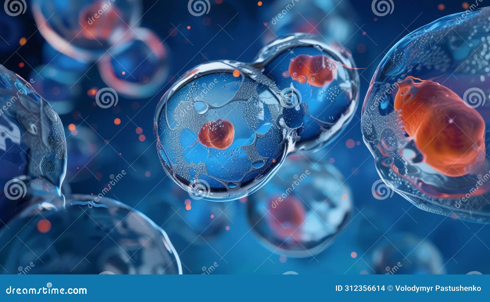 3d Render Medical Background Copy Space. Cell Division Concept Stock ...