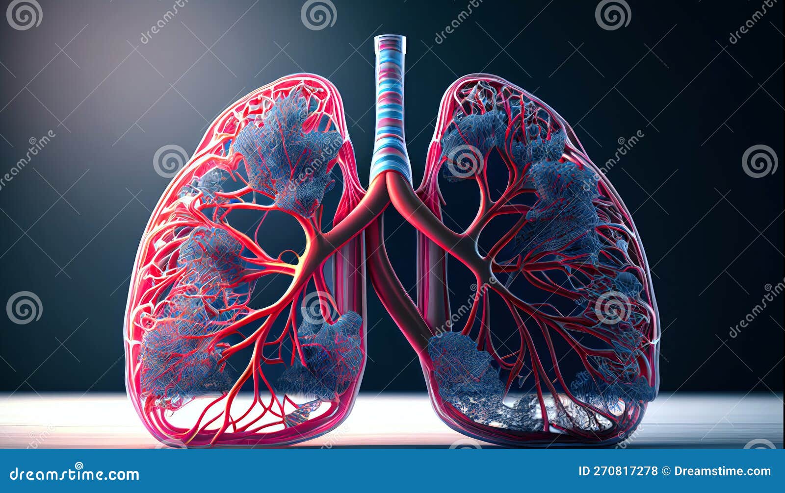 3D Render of Medical Illustration of Lungs Stock Illustration ...