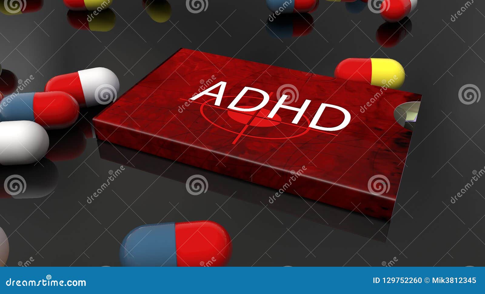 Medicine box for ADHD stock illustration. Illustration of psychology ...