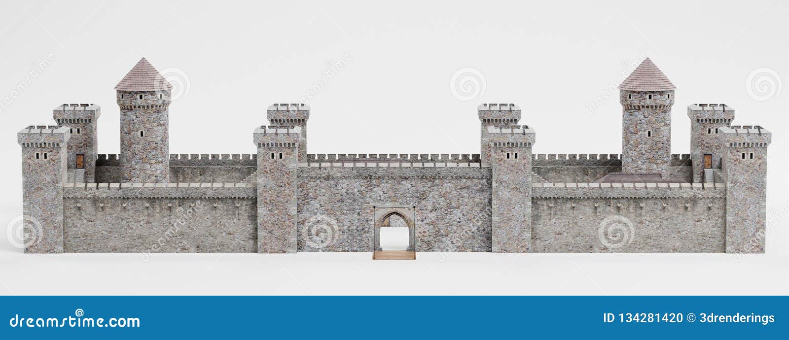3D Render of Medieval Castle Stock Illustration - Illustration of ...