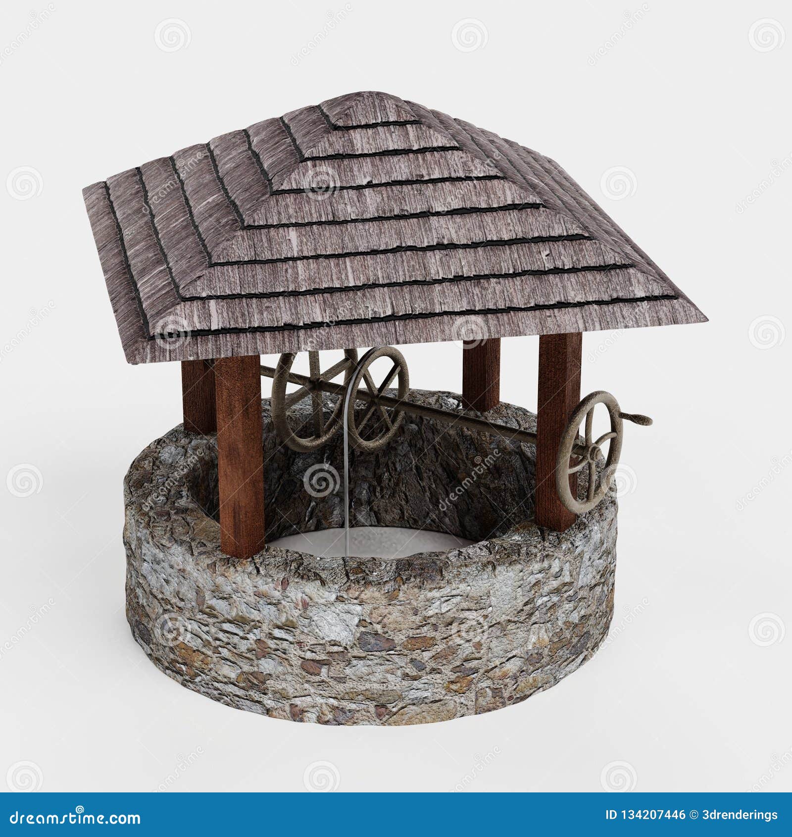 3D Render of Medieval Well stock illustration. Illustration of medieval ...