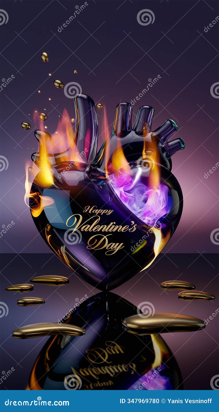 A 3D Render of a Mesmerizing Piece of Art Capturing the Essence of Love ...