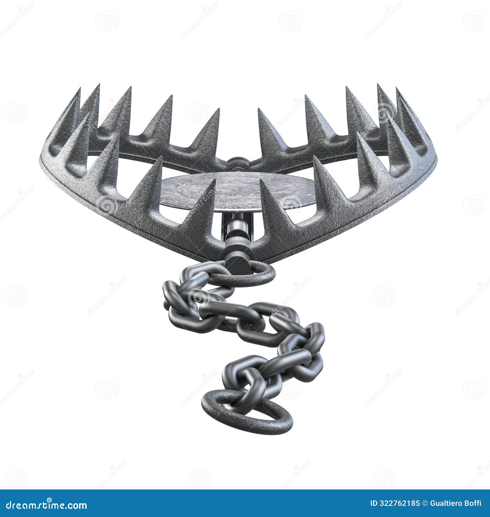 3d Render of a Metal Bear Trap Stock Illustration - Illustration of ...