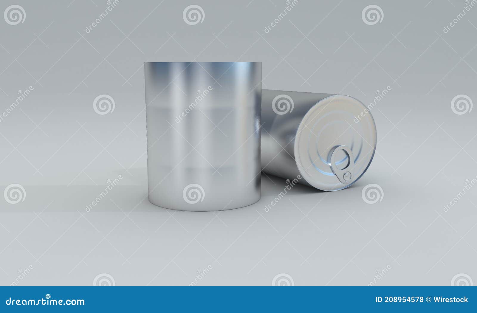 3d Render of Metal Cans and Containers on a White Background Stock ...