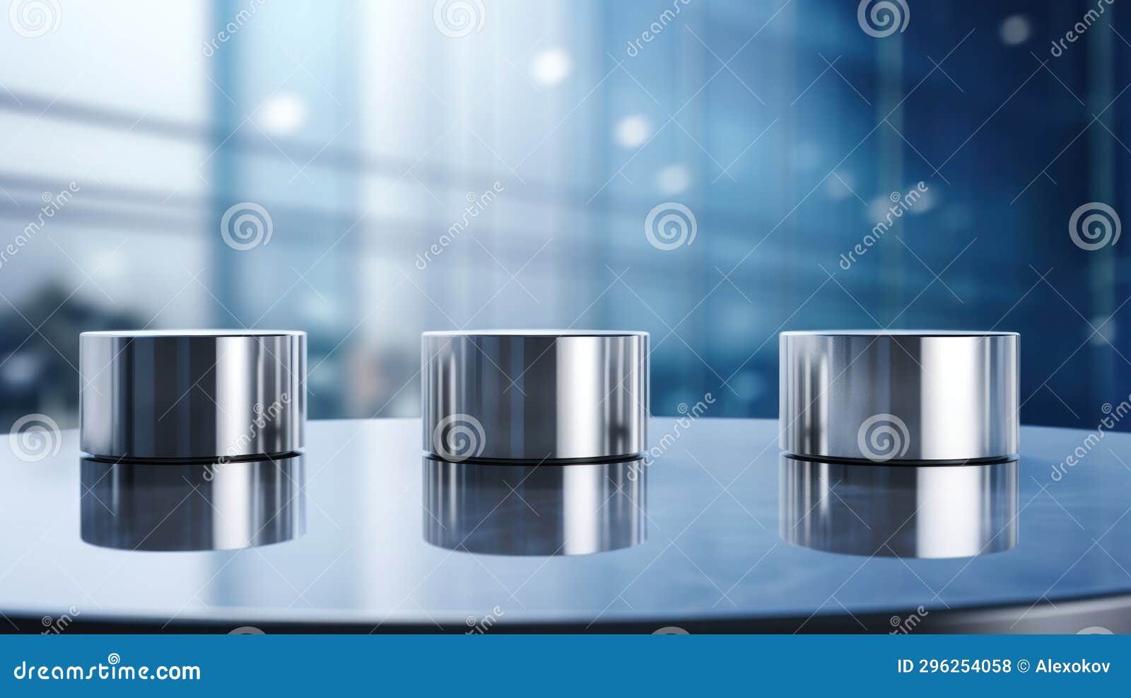 3d Render of Metal Cylinders on a Table in a Modern Office Generative ...