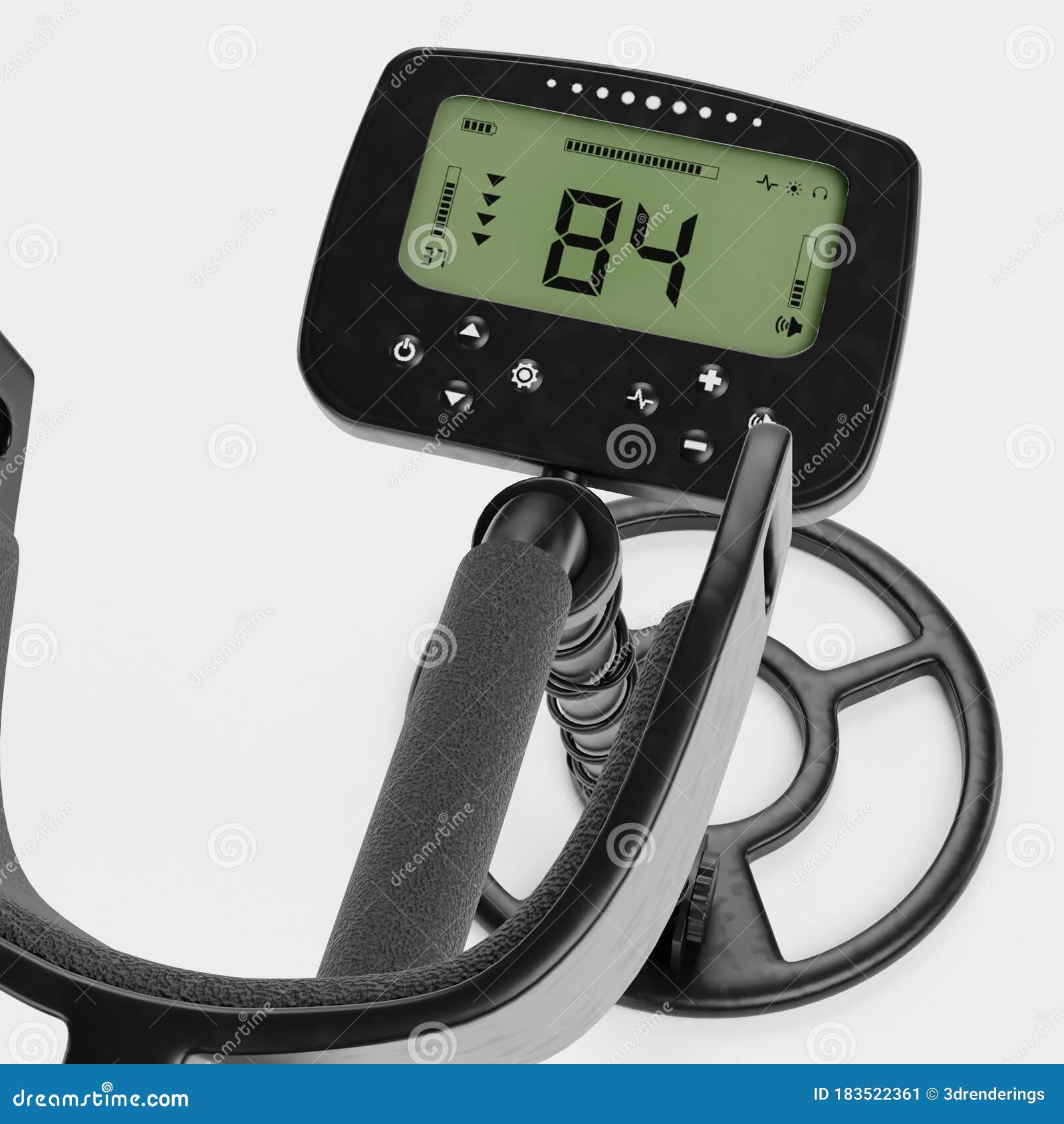 3D Render of Metal Detector Stock Illustration - Illustration of dirt ...