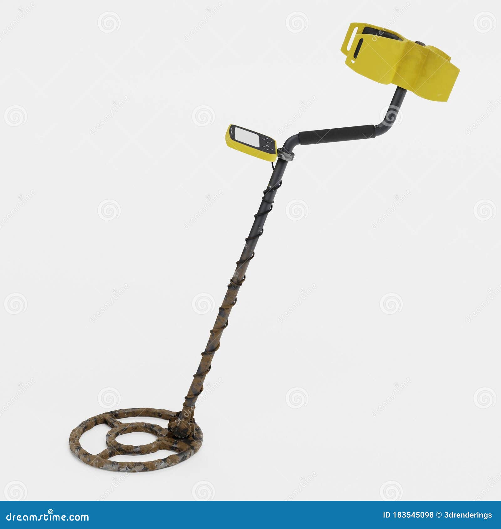 3D Render of Metal Detector Stock Illustration - Illustration of field ...